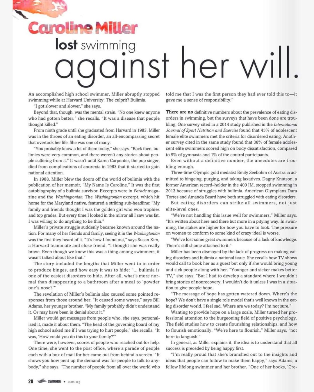 SWIMMER Magazine - January 2023 - Caroline Adams Miller