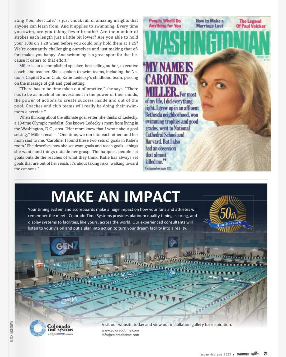 SWIMMER Magazine - January 2023 - Caroline Adams Miller